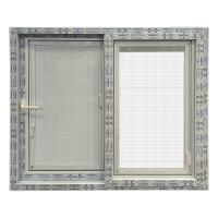 China Double Glazed Impact  PVC Vinyl House Window With Blinds Inside Glass Sliding Window for sale