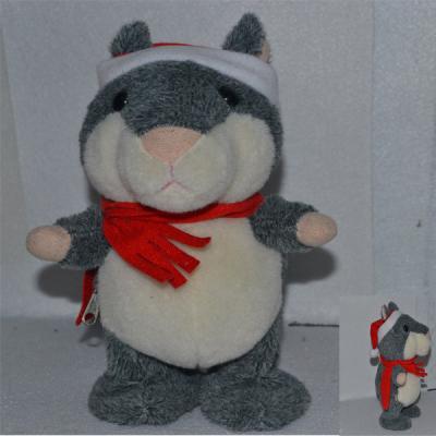 China Recording Repeating Walking Plush Hamster Toy Interactive Cute Stuffed Animal Gift for sale
