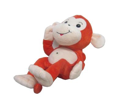 China Electronic Plush Toy Laughing George 30cm Sound Activated Soft Stuffed Animal for sale