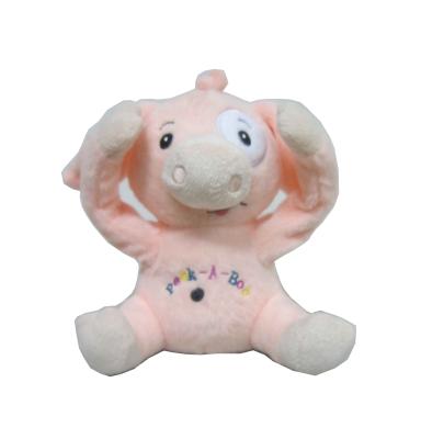China Electronic Peek a Boo Pig Plush Toy Interactive Sound Stuffed Animal 30cm for sale