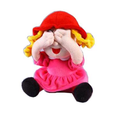 China Electronic Peek a Boo Girl Plush Toy 30cm Interactive Stuffed Animal for sale