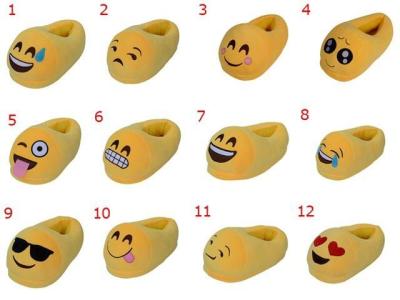 China Plush Emoji Emoticon Slippers Soft Comfortable Indoor Footwear for Home Use for sale