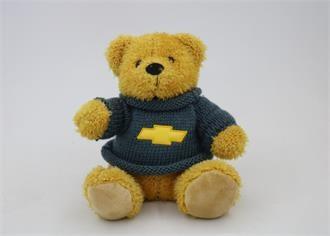 China Custom Stuffed Plush Teddy Bear with Knitting Shirt 30cm Promotional Logo Toy for sale