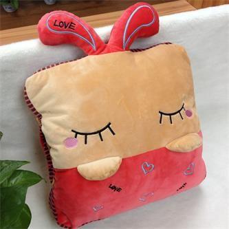 China Cartoon Rabbit Stuffed Cushion Decorative Pillow 30cm Red Light Brown Home Sofa for sale