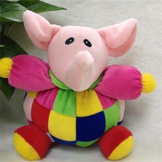 China Custom OEM Soft Plush Elephant Baby Toy 30cm Stuffed Fabric Clown Design for sale