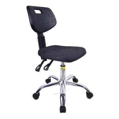 China Adjustable ESD PU Office Chair Industrial Polished Finish Lab Stools With Backs for sale