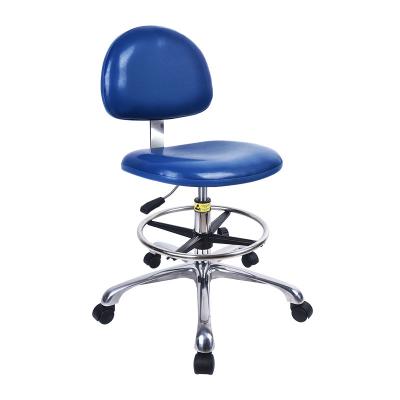 China Lab And Industry PU Leather Chair With Adjustable Backrest And ESD Protection for sale