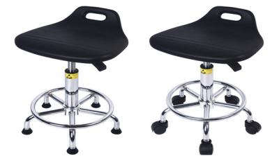 China Black Polyurethane PU Leather Seat Esd Cleanroom Chair Student Laboratory Antistatic Swivel Office for sale