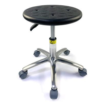 China Round Anti Static Office Chair Black Four Holes Polyurethane With Wheels for sale