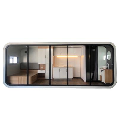 China Modern Single Apartment Glass Sunshine Room Container House with 50mm Rock Wool Insulation and 3500x8000mm Maximum Size for sale
