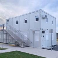 China Steel Compact Prefabricated Shipping Container Home 3500x8000mm with PVC Sliding Door and 50-100mm Insulation for sale