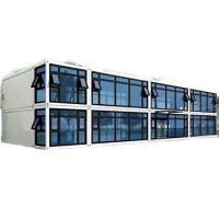China Modern Glass Wall Flat Pack Container House 3500x8000mm with 50-100mm Insulation Panels for Office Buildings for sale