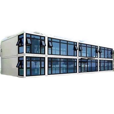China Modern Glass Wall Flat Pack Container House 3500x8000mm with 50-100mm Insulation Panels for Office Buildings for sale