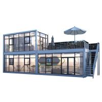 China Modern Glass Wall Flat Pack Container House 3500x8000mm with 50-100mm Insulation Panels for Office Buildings for sale