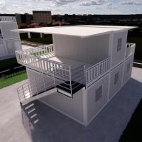 China 40ft Fold Out Container Home Thermal Insulation 50mm Rock Wool Wall Aluminum Sliding Door for sale