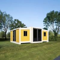China Yellow Expandable Container Home 3500x8000mm with Grade 11 Wind Resistance and 50mm Insulation Panels for sale