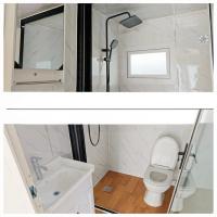 China Red Color Expandable Container House Comes with Bathroom and Kitchen Cabinet for sale