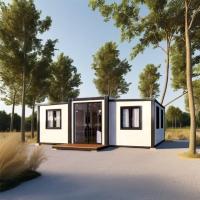 China Double Wings 3 In 1 Folding Expandable Container Homes With Fireproof Panel for sale