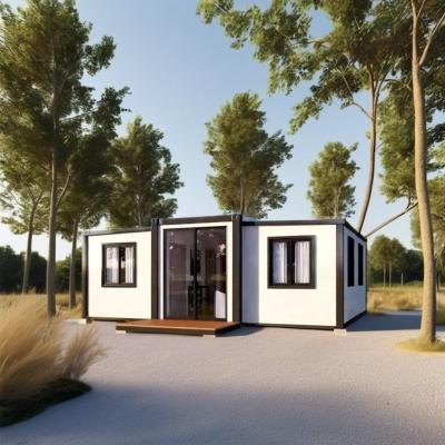 China Double Wings 3 In 1 Folding Expandable Container Homes With Fireproof Panel for sale