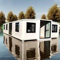 China Double Wings 3 In 1 Folding Expandable Container Homes With Fireproof Panel for sale