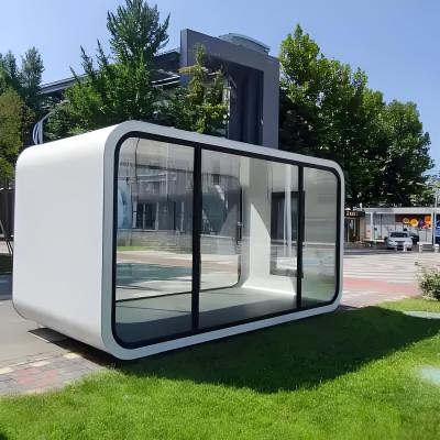 China 20ft White Container House with Sun Glass Room - Galvanized Steel Frame, 50mm Rock Wool Insulation for sale