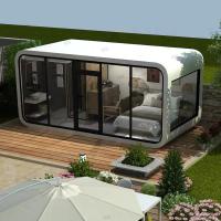 China 20ft White Container House with Sun Glass Room - Galvanized Steel Frame, 50mm Rock Wool Insulation for sale