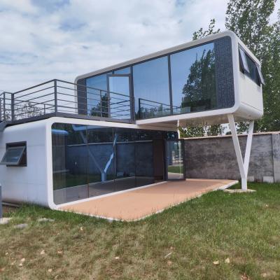 China Prebuild Windproof Apple House with Sliding Glass Door Terrace Deck for sale