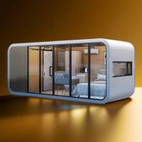 China Mini Apple Cabin House with Glass Window and Door Galvanized Steel Frame Garden Sunroom 50mm Rock Wool Insulation for sale