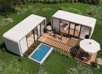 China Brown Apple Cabin Prefab House Modular Homestay Outdoor Camp 50mm Rock Wool Insulation for sale