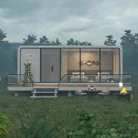 China Prefabricated Apple Cabin House with Metal Carved Panel Exterior Wall and Electrical System for sale