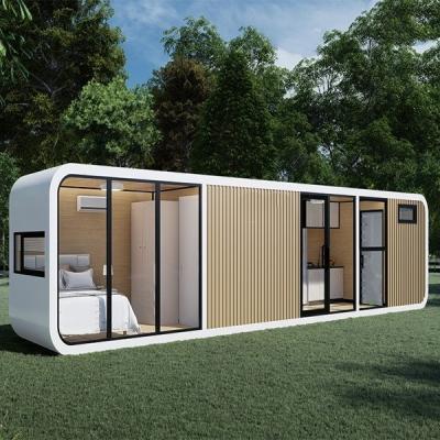 China Apple Cabin House Galvanized Steel Frame Metal Carved Panel 50mm Rock Wool Insulation Custom Color for sale