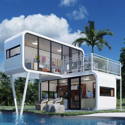 China 20FT 40FT Luxury Prefab Modular Two Storey Shipping Container Cabin House with Galvanized Steel Frame for sale
