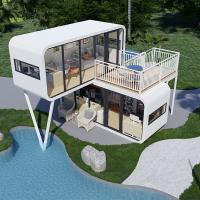China 20FT 40FT Luxury Prefab Modular Two Storey Shipping Container Cabin House with Galvanized Steel Frame for sale