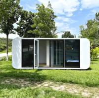 China Customized Apple Cabin House with Metal Carved Panel and Integrated Ceiling for sale