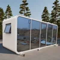 China Customized Apple Cabin House with Metal Carved Panel and Integrated Ceiling for sale