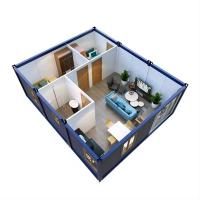China Detachable Prefab Container House 50mm Rock Wool Panel Portable Apartment Building for Hotel Accommodation for sale