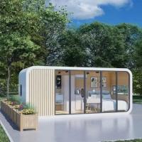 China Apple Cabin House Galvanized Steel Frame Metal Carved Panel Exterior Interior Wall 50mm Rock Wool Insulation for sale