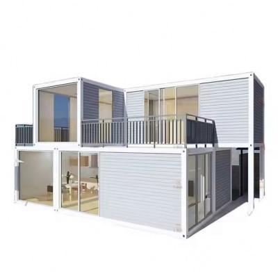 China Flat Pack Container House Steel Structure EPS Sandwich Panel Wall 50mm Aluminum Sliding Door for sale