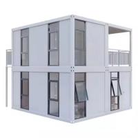 China Flat Pack Container House Steel Structure EPS Sandwich Panel Wall 50mm Aluminum Sliding Door for sale