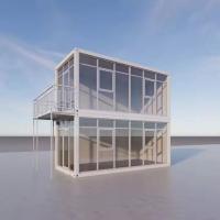 China Flat Pack Container House Steel Structure EPS Sandwich Panel Wall 50mm Aluminum Sliding Door for sale