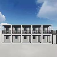 China Flat Pack Container House Steel Structure EPS Sandwich Panel Wall 50mm Aluminum Sliding Door for sale