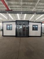 China Expandable Steel Frame Container House 50mm EPS Rock Wool Panel Grade 11 Wind Resistance for sale