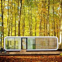 China 20FT Portable Prefabricated Apple Cabin House with Kitchen Galvanized Steel Frame 50mm Rock Wool Insulation for sale