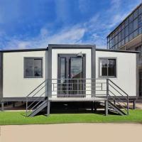 China Prefab Expandable Container House Double Wings 50mm EPS Panel Grade 11 Wind Resistance for sale