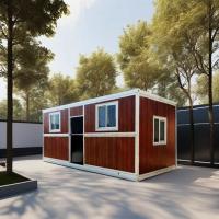 China 20ft Flat Pack Modular Wooden Container House 50mm EPS Sandwich Panel for Hotel Toilet Hospital Mall for sale
