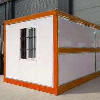 China 20ft Flat Pack Modular Wooden Container House 50mm EPS Sandwich Panel for Hotel Toilet Hospital Mall for sale