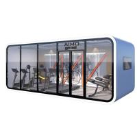 China Prefab Apple Cabin Container Home 20 Ft Living House with Outdoor Glass Walls Galvanized Steel Frame for sale