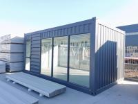 China Detachable Container House 50mm Rock Wool Sandwich Panel Aluminum Alloy Door Prewired for sale