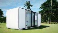 China Apple Cabin House Galvanized Steel Frame Metal Carved Panel 50mm Rock Wool Insulation for sale