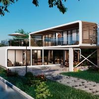 China Double Floor 20ft Apple Cabin Luxe Prefab Living House with Galvanized Steel Frame for sale